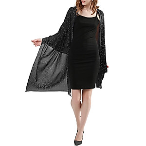 BANETTETA Shawls and Wraps for Evening Dresses - Dress Cover Up For Women (Black)