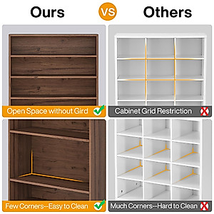 Tribesigns 2PCS Shoe Cabinet, 9 Tiers 40-45 Pairs Heavy Duty Wood Freestanding Shoe Storage Cabinet, 70.8'' Tall Shoe Cabinet with Open Storage for Entryway (Brown)