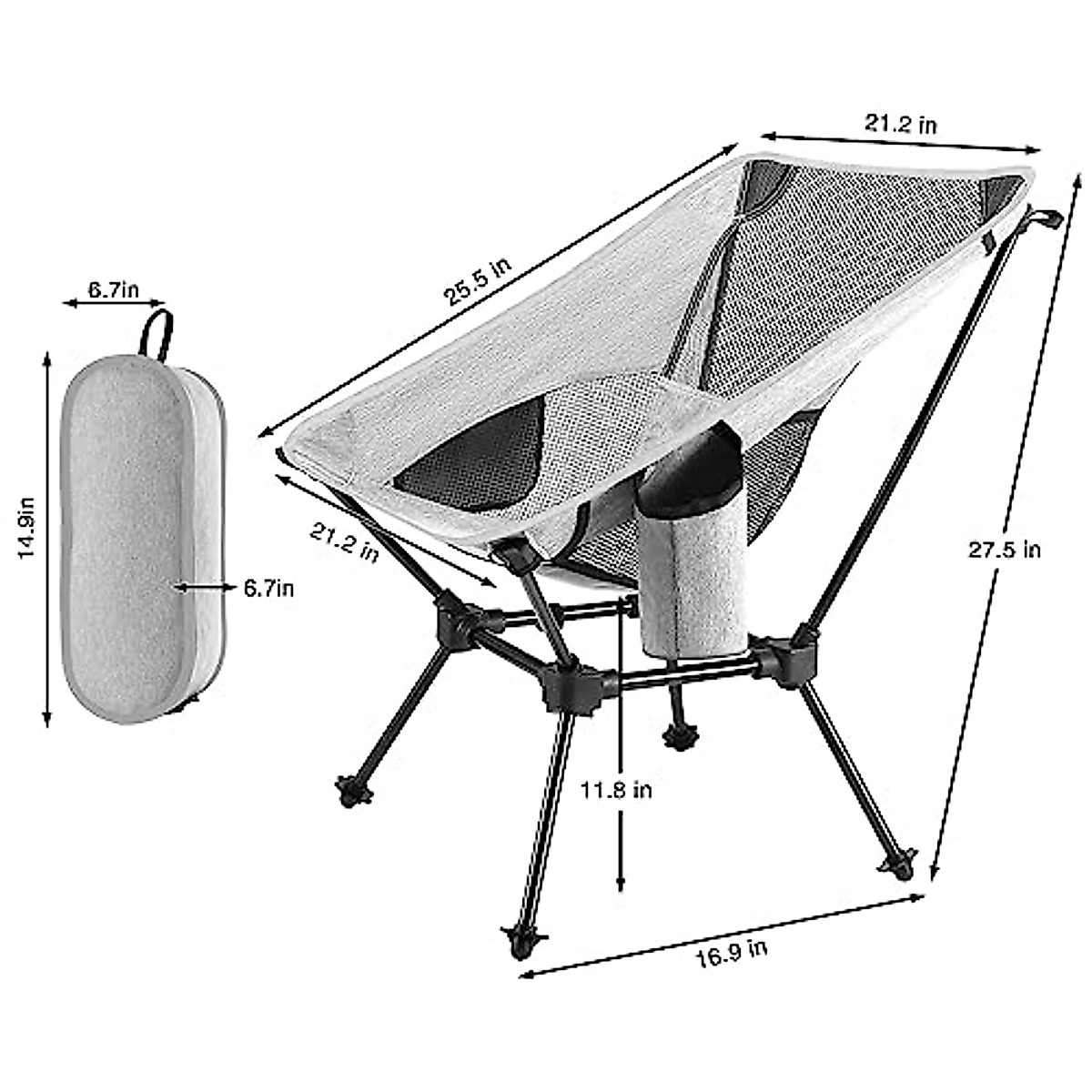 LLCJYYCY Camping Chairs Ultralight Outdoor Folding Chair Compact Portable Backpack Chairs for Outside Lawn Beach Comfort Fabric Aluminum Frame Heavy Duty - 1pc Grey & Purple