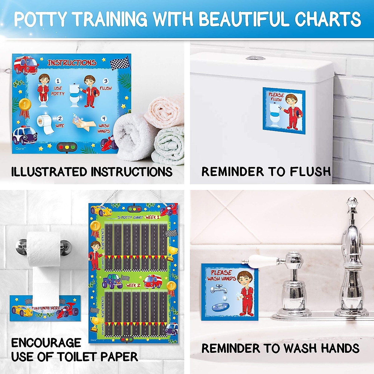 Premium Potty Training Watch & Charts - Pay the Price of a Watch But Receive So Much More - Only Watch with Multiple Alarms (16) to Fit Your Schedule & Easy to Use Smart Timer - Water Resistant (Blue)