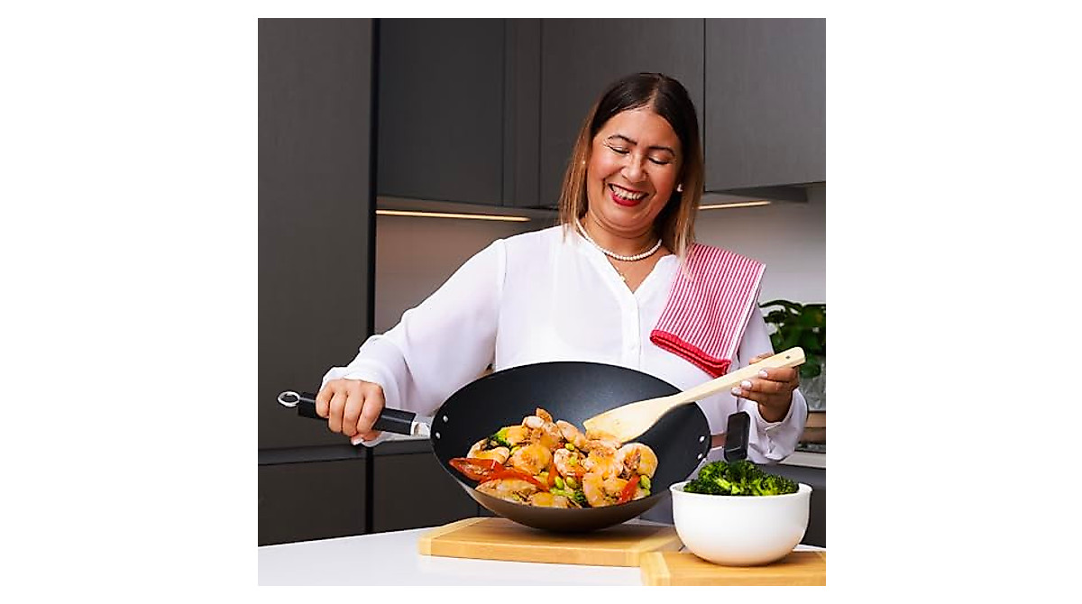 JOYCE CHEN 14-Inch Carbon Steel Nonstick Wok