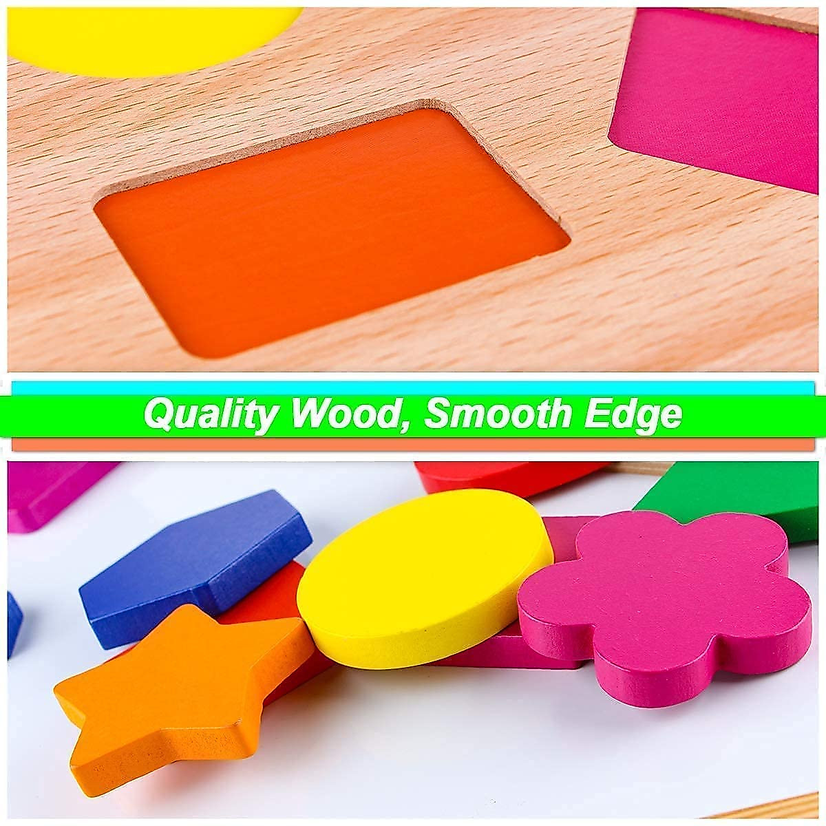 SKYFIELD Wooden Carrot Harvest Game & Shape Puzzles Gifts Toys for Boys Girls 3 4 5 6 Years Old, Color& Shape Educational Montessori Toys for Toddler Kids, Great Birthday Gift