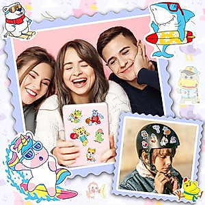 WAKEMOODEI 200PCS Cute Sports Animal Stickers for Kids, Kawaii Animal Stickers for Water Bottles Waterproof Vinyl Stickers Animals Aesthetic Sticker Packs for Girls Boys Teens