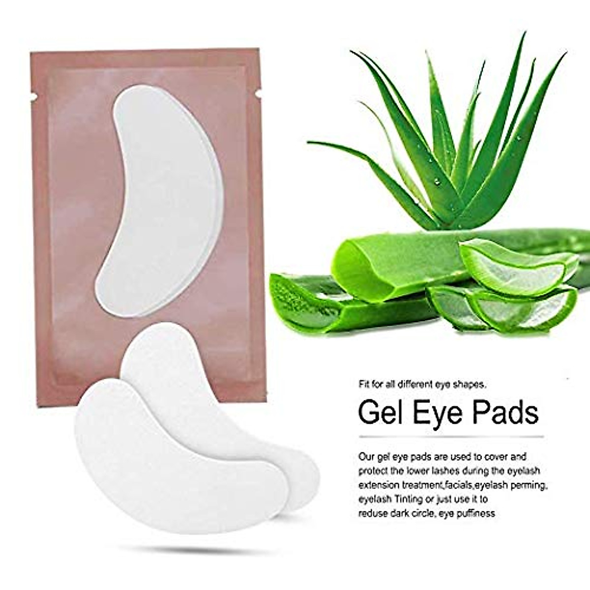 Ocim 100 Pairs Gel Pads Lash Extensions,Eye Lash Pads Hydrogel Patches for Eyelash Extension,Pink