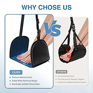KKM Airplane Foot Rest Made of Advanced Memory Foam Airplane Footrest Airplane Travel Foot Rest Under Desk for Office Relax Your Feet to Reduce Swelling and Soreness
