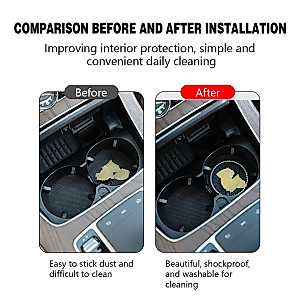 Bittwee 2PCS Bling Car Cup Holder Coaster, Silicone Anti-Slip Insert Drink Cup Mat, Crystal Rhinestone Auto Interior Accessories, 2.75 Inch Universal for Cars, RVs, Trucks and More（Pink/2PCS）