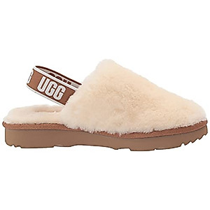 UGG Girls K Fluff Yeah Clog Slipper, Natural, 6 Big Kid
