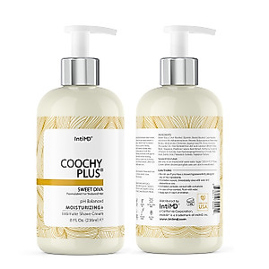 Coochy Plus Intimate Shaving Cream SWEET DIVA For Afro Natural Texture Hair With HydroLock & Moisturizing+ Formula – Prevents Razor Burns & Bumps, In-Grown Hairs, Itchiness 8oz