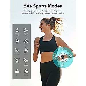 Zombazi Smart Watch for Men Women (Black)