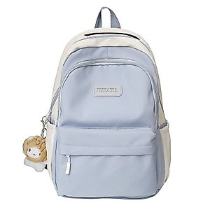 KOWVOWZ Backpack kawaii aesthetic cute back to school bag girls boys middle school student large capacity junior high schoolbag (Blue)