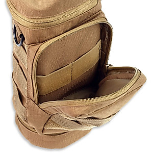 Orca Tactical Molle Water Bottle Pouch - Molle Water Bottle Holder with Strap - Water Bottle Carrier with Multiple Storage Options (Multicam)