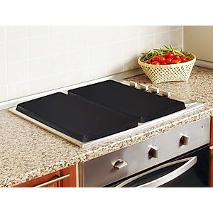 Reston Lloyd Rectangular Stove Burner Covers, Set of 2, Black