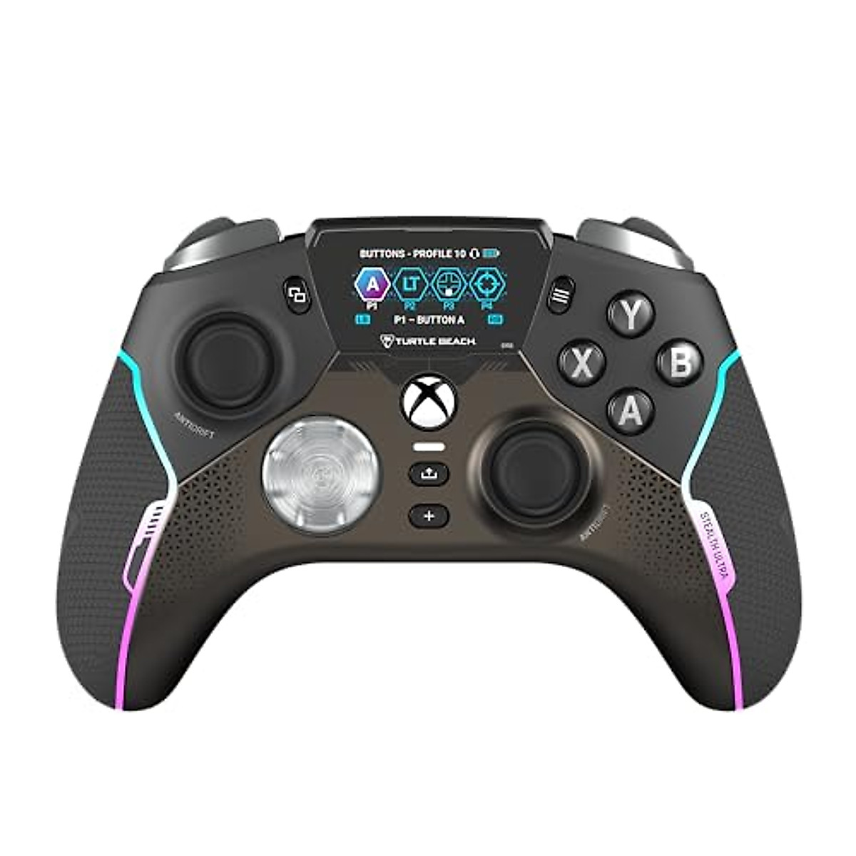 Turtle Beach Stealth Ultra High-Performance Wireless Gaming Controller Licensed for Xbox Series X|S, Xbox One, Windows PC & Android – LED Dashboard, Charge Dock, RGB Lighting, 30-Hr Battery, Bluetooth, Black