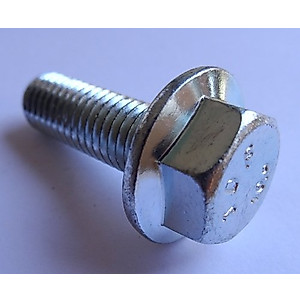 (10) M10-1.50 x 30mm Hex Head Flange Bolt Non Serrated Class 10.9 Zinc DIN 6921