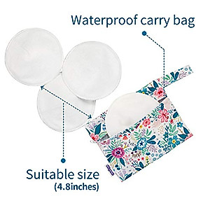 Soarwg Kids Organic Bamboo Nursing Pads for Mom, Super Absorbent Nursing Pad Washable Reusable Breast Pads for Breastfeeding, 8 Pack with Waterproof Carry Bag & Laundry Bag