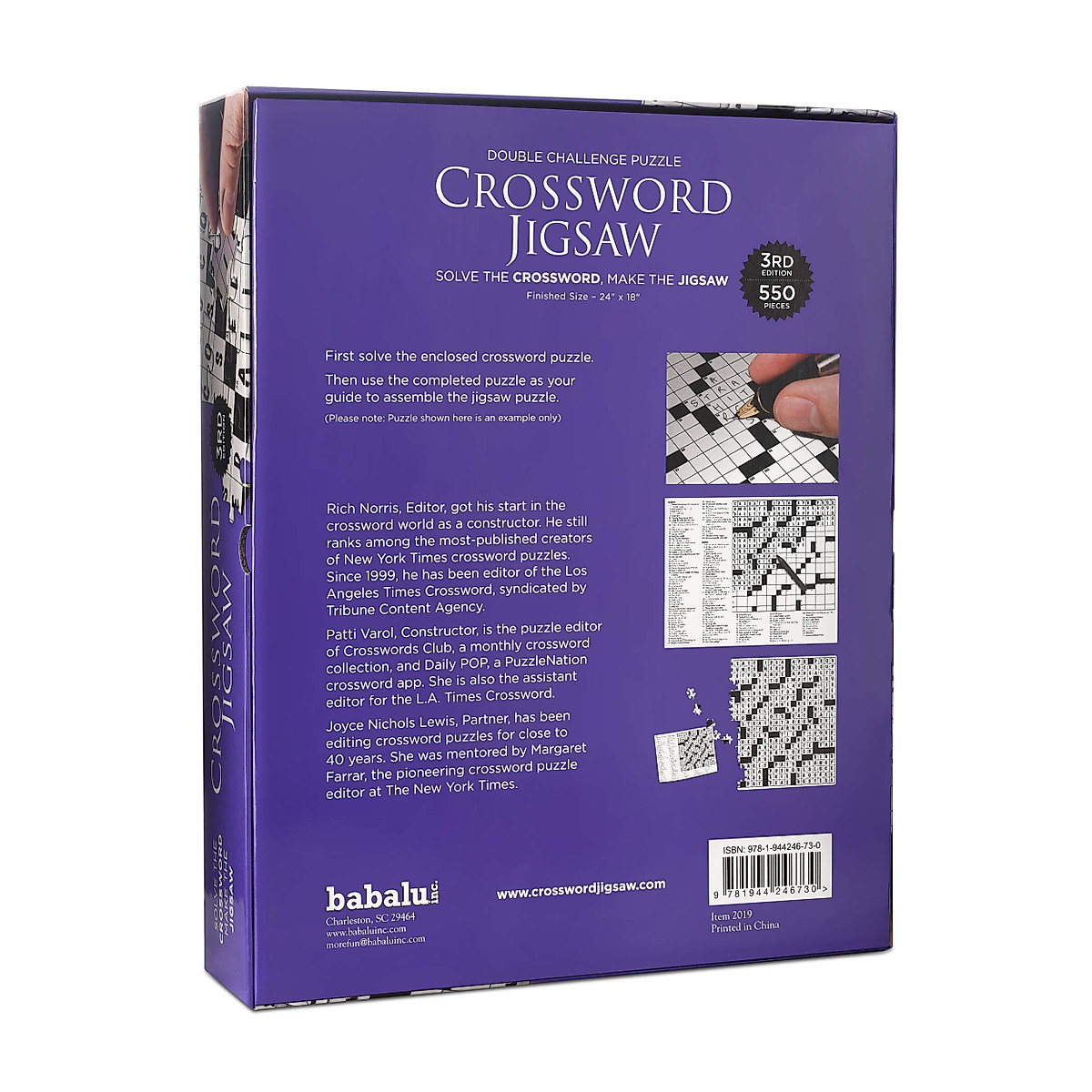 Dual Challenge Crossword Jigsaw Puzzle 3rd Edition - 550 Piece Board Game for Adults Families - Educational Interactive Brain Building
