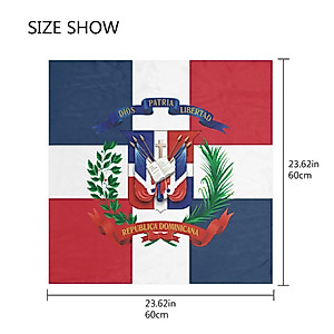 Women's Fashion Silk Scarf Dominican Republic Flag Square Satin Headscarf Neck Scarf Head Hair Wraps