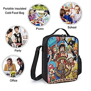 Xfuzqeu 3Pcs Fashion Backpack Set Anime Bookbag Lightweight Laptop Backpack Shoulder Bag with Insulated Lunch Bag Pencil Box