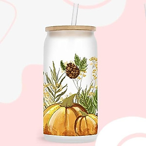 UV DTF Transfer Sticker, Rub on Transfers Stickers for Crafting, Festival Autumn UV DTF Cup Wrap Transfer Stickers, DIY Waterproof Decals UV DTF Transfer Sticker for 16OZ Glass Cups Coffee Mug