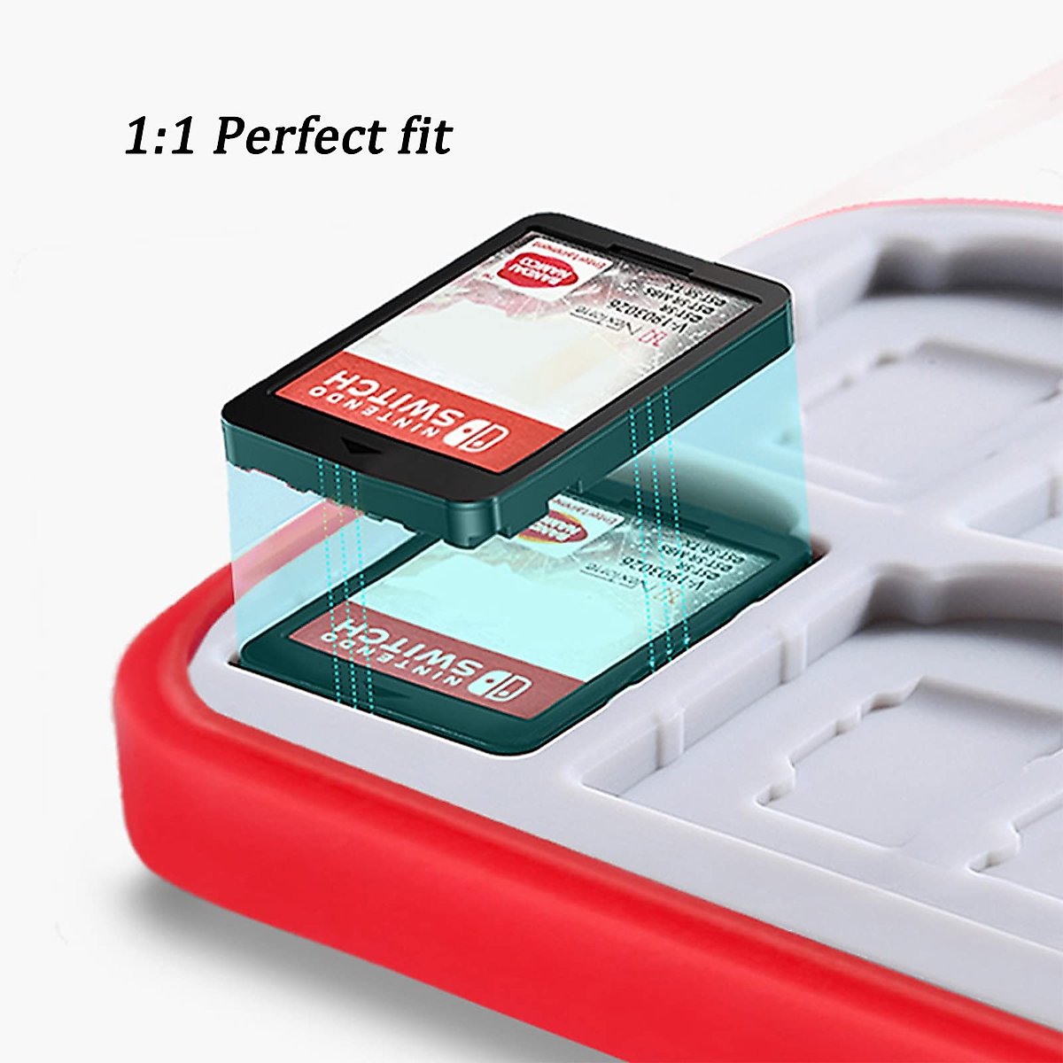 3D Dynamic Game Card Holder Compatible with Nintendo Switch Game Cards, 24 Slots Switch Game Case, Portable Game Storage Box for Travel and Home, Anti-Scratch, Shockproof