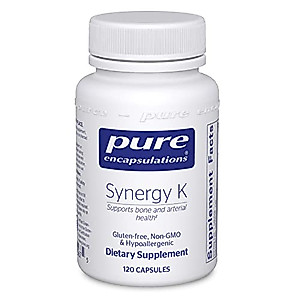 Pure Encapsulations Synergy K | Supplement with Vitamin K1, K2, and D3 to Support Bones, Blood Vessels, Vascular Elasticity, and Calcium Utilization* | 120 Capsules