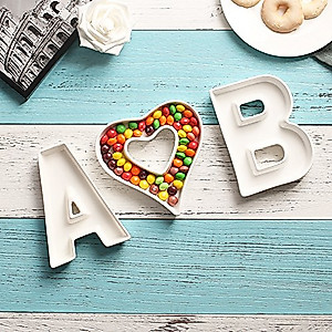 Coffeezone Name Plates Small Letter Dishes for Candy and Nuts, Home Decoration for Party (Letter A)
