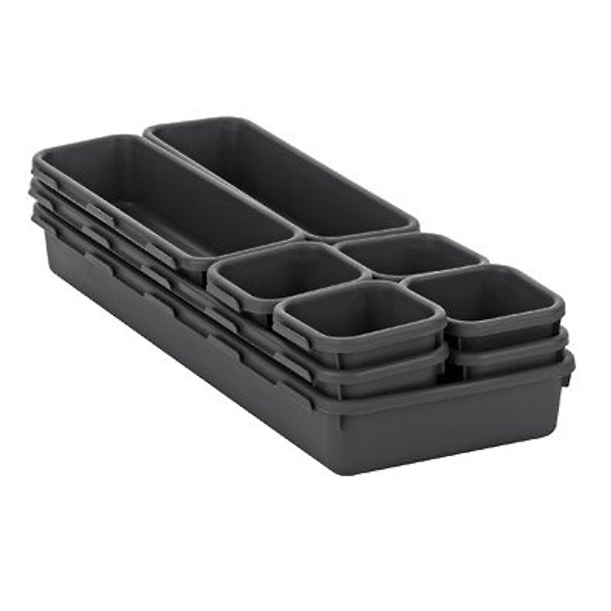 madesmart Value 9-Piece Interlocking Bin Pack | VALUE COLLECTION | Customizable Multi-Purpose Storage | Durable | Easy to Clean | BPA-Free
