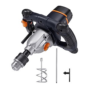 MAXXT Mixer 13A Single Paddle Concrete Mortar Mixer, 5/8" Keyed Chuck, Soft Start, Come w/100mm Large Spiral Mixing Paddle