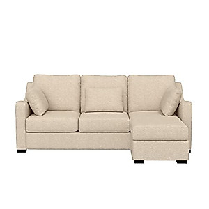Hillsdale York Upholstered Modern Sectional Sofa Fabric Couch, Sand