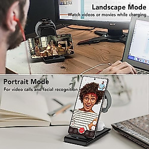 Upgraded 3 in 1 Wireless Charger for Google Pixel Watch, Pixel Fold/7a/7/7 Pro/6/6 Pro/5/4, Pixel Buds Pro, Wireless Charging Station for Multiple Devices iPhone 14/13, Airpods 3/2/1/Pro (Dark Black)