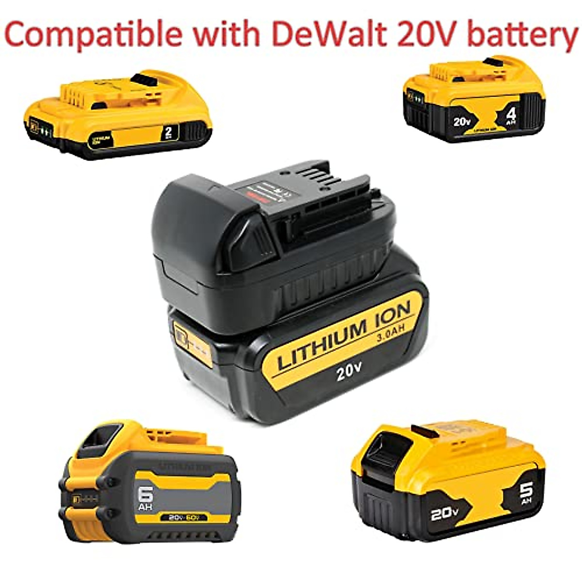 DW18ML Battery Adapter Convert Dewalt 20V Battery to Milwaukee 18V Battery, Compatible with All Milwakee 18V Tools (Battery not Included)