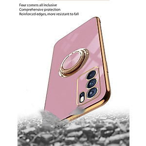 Compatible with Oppo Reno 6 Pro Case Silicone Shockproof Phone Cases for Oppo Reno 6 Pro 5G Anti-Scratch Cute Protective Case with Ring (Purple, Oppo Reno 6 Pro 5G)