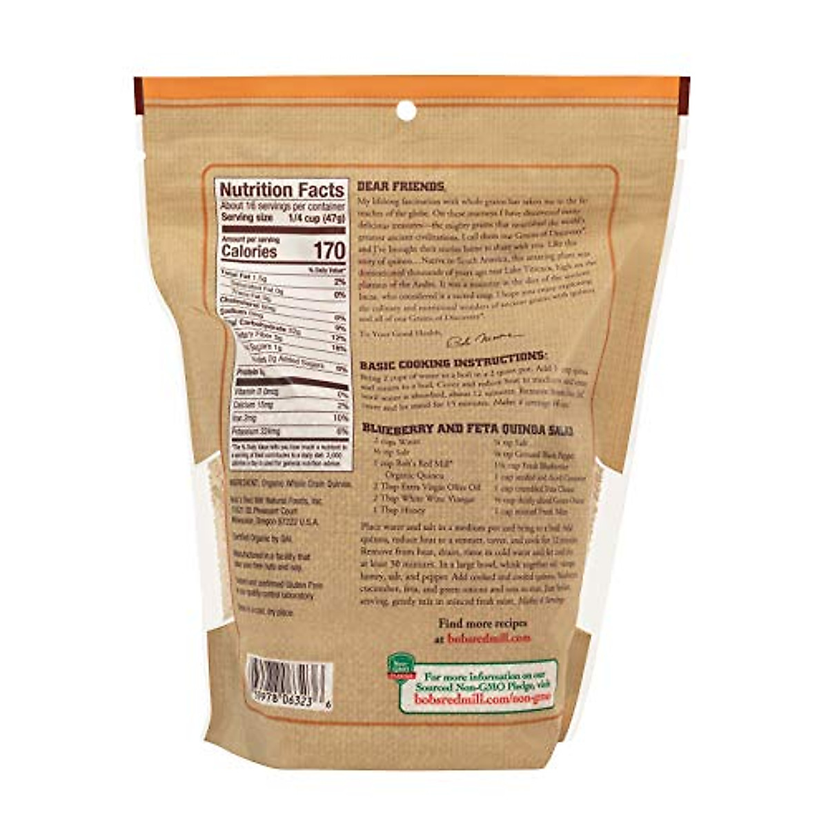 Bob's Red Mill Organic White Quinoa, 13 Ounce (Resealable)