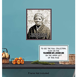 Black African American Civil Rights Wall Art Print - Harriet Tubman Motivational Quote Home Decor or Office Decoration - Inspirational Gift for Entrepreneur, Classroom, Teacher - 8x10 Photo Poster