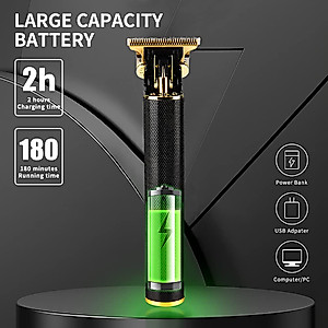 YOUNMI Hair Clippers for Man, Cordless Hair Clippers, Body Hair Trimmer, Professional Hair Clippers, Electric Trimmer for Men IPX4 Waterproof with Comb Guides, USB Rechargeable, Haircut Machine