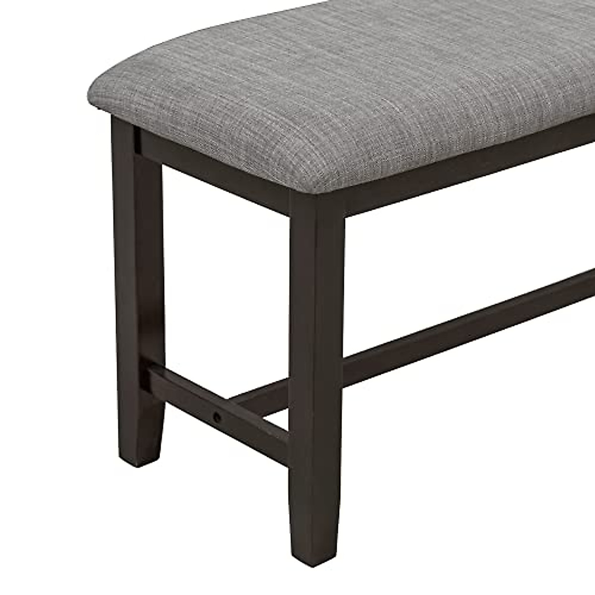 OYN 6-Piece Kitchen Room Sets, Wooden Rectangular Table with 4 Cushion Dining Chairs and Padded Bench,Espresso