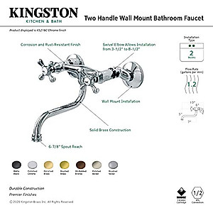 Kingston Brass KS216ORB Kingston Bathroom Faucet, Oil Rubbed Bronze