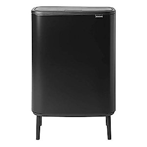 Brabantia Bo Touch Bin HI - 1 x 60 Litre Inner Bucket (Matt Black) Waste/Recycling Kitchen Bin