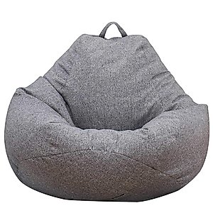 Bean Bag Chair Sofa Cover(No Filler),Comfortable Outdoor Lazy Seat Bag,Couch Cover without Filler for Adults Kids,Soft Tatami Chairs Covers Suitable for Home Garden Living Room (grey, Medium)