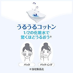 Unicharm Silcot Uruuru Sponge Facial Cotton, 40 Count