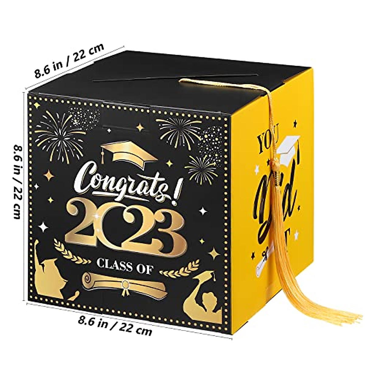 PRETYZOOM Graduation Card Box 2023 Graduation Party Decoration - Congrats You Did It Graduation Ceremony or Birthday Party Supply