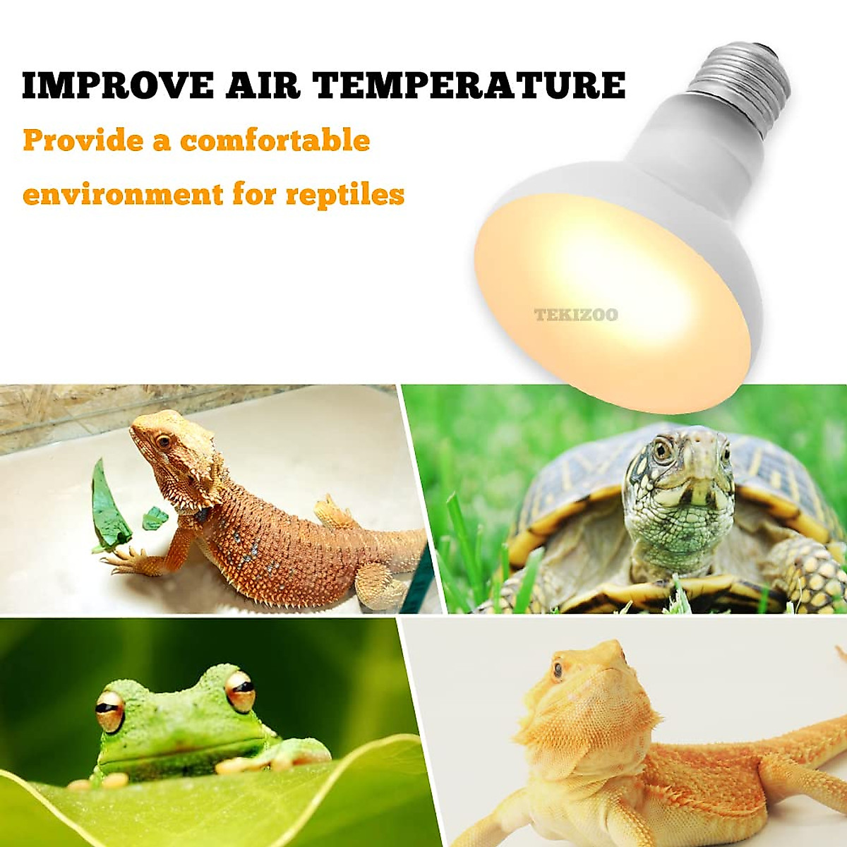 TEKIZOO 3 Pack Heat Lamp 100W,Basking Spot Simulated Natural Sunlight Heating Lamp Bulb,UVA Lamp Bulb Heat Emitter for Reptile Chickens Brooder Tortoise Pet