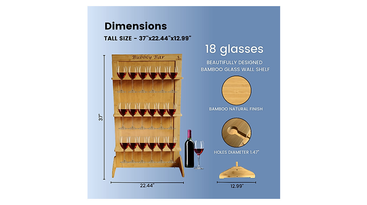 Elegant Champagne Wall Holder for Parties - 50 Glasses