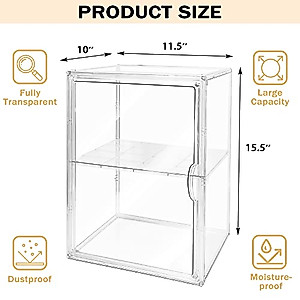 Montex Large Bread Box for Kitchen Countertop, 3 Layers Adjustable Food Safe Clear Bread Storage for Bread, Bagel, Muffins