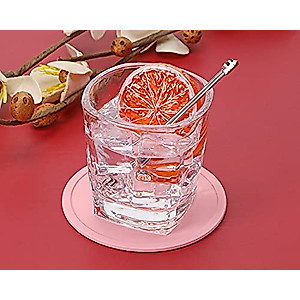 ONLYKXY 3 Pieces 3.93 Inch Silicone Coasters, Round Coasters for Drinks, Beverage Coffee Tea Coaster (Pink)