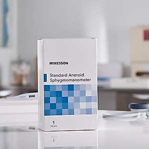 McKesson Aneroid Sphygmomanometer, Blood Pressure with Cuff, Navy, Adult Medium, 1 Count