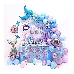 DUILE Mermaid Balloon Garland Kit Mermaid Tail Balloons Arch for Girl Mermaid Birthday Party Decorations Mermaid Balloons Baby Shower Party Supplies
