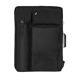 TreochtFUN Art Portfolio Case 18 X 24,Art Portfolio With Backpack & Tote Bag For Artwork,Medium Art Case Size(Black)