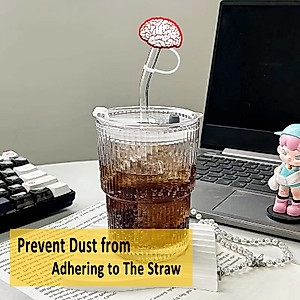 12Pcs Straw Covers Cap, Straw Toppers for Tumblers, Silicone Straw Tip Covers, Splash Proof Straw Tips, Reusable Drinking Dust Proof Straw Tip Covers for 7-8 mm Straws