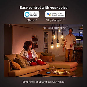 Philips Hue White Filament Globe G25 LED Smart Vintage Bulb, Bluetooth & Hub Compatible (Hue Hub Optional), Voice Activated with Alexa